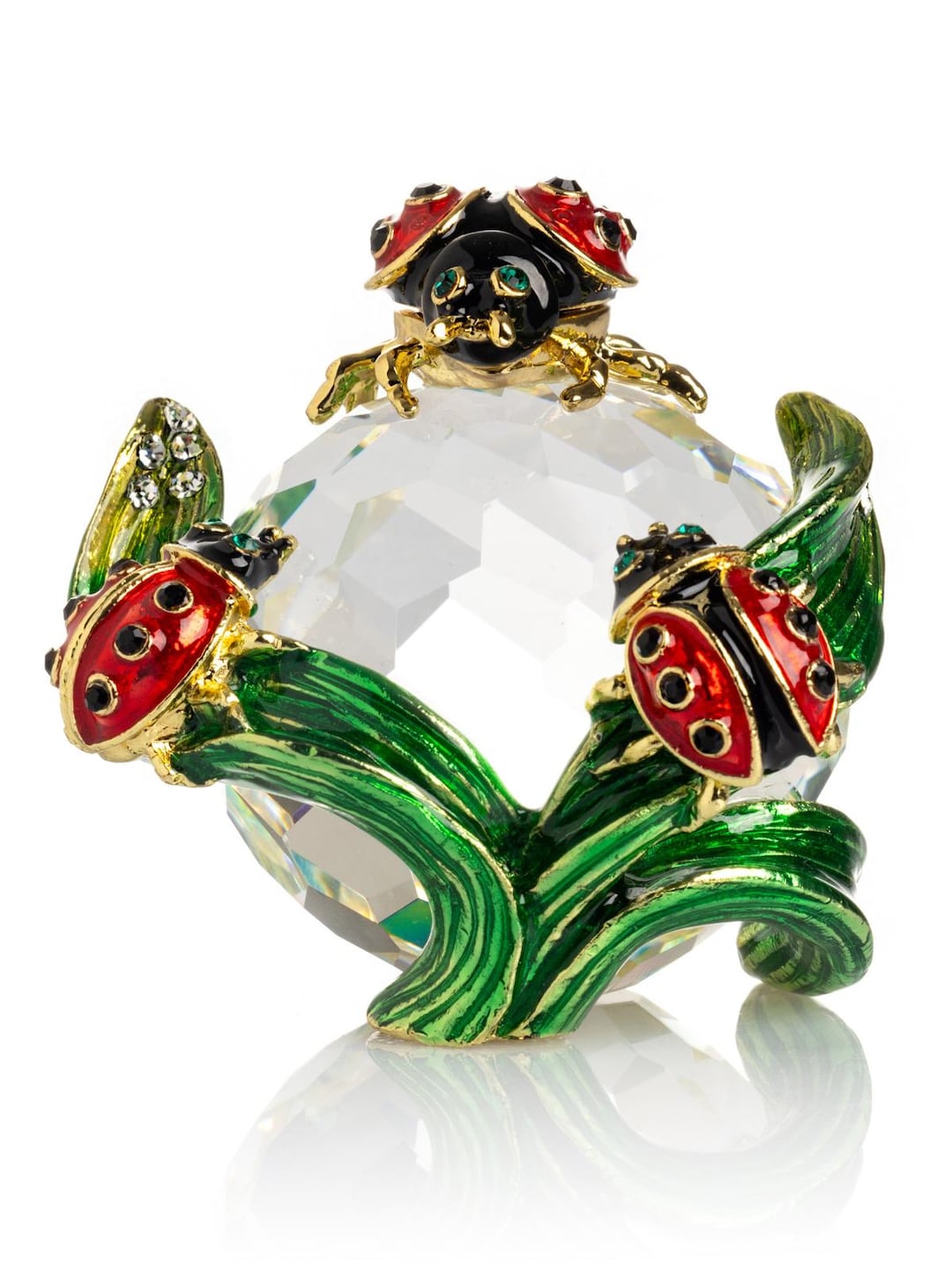 Ladybug Trinket Box: Keren Kopal Crystal Enamel, 24K Gold Plated - Etsy