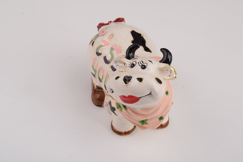Love Cow Trinket Box Animal Figurine Decorated With Swarovski - Etsy