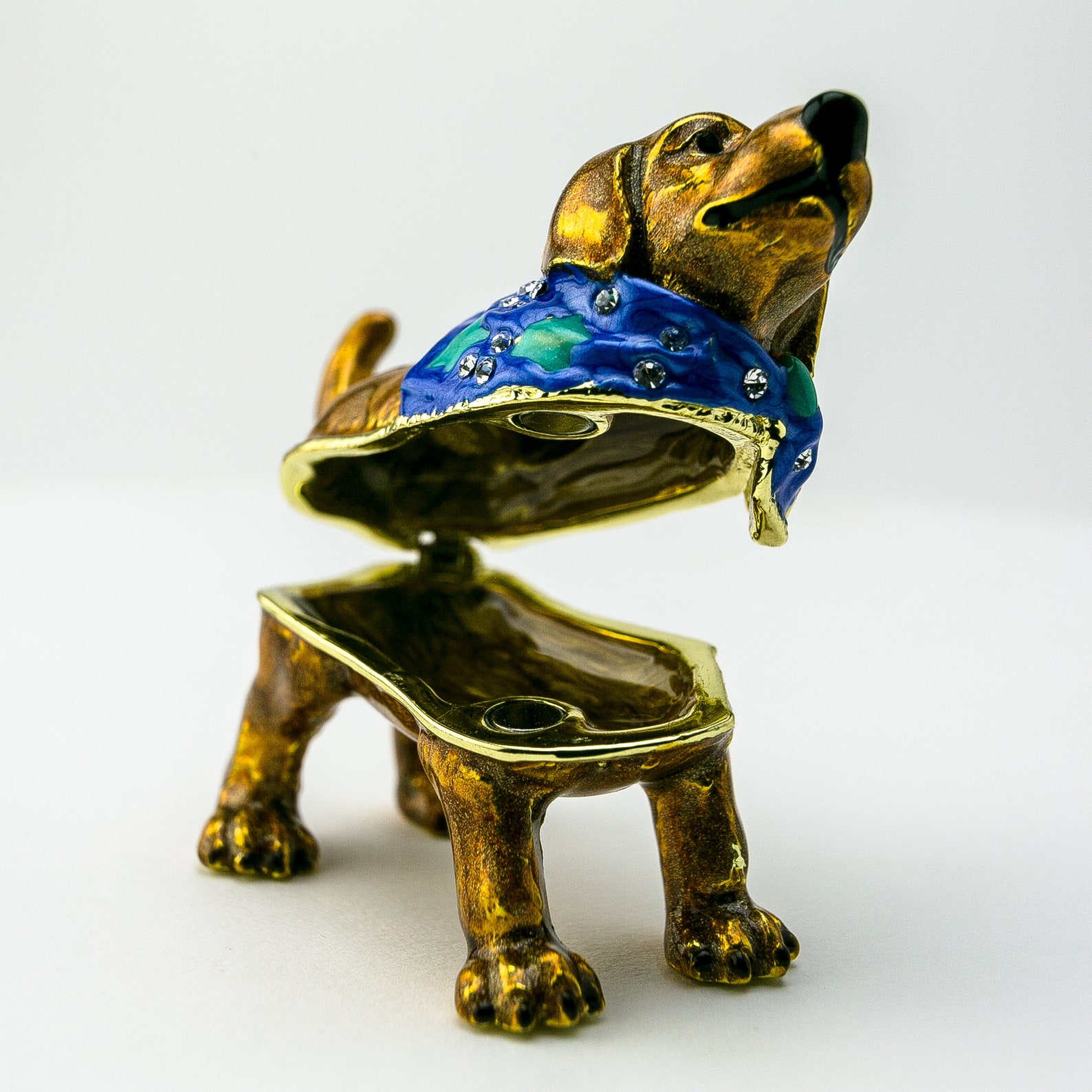 Brown Dog Trinket Box Jewelry Hand-painted Animal Figure House - Etsy