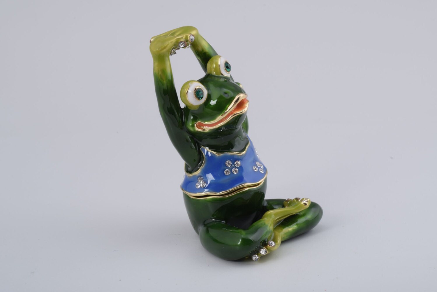 Gymnastic Frog with a Blue Shirt Faberge Styled Trinket Box | Etsy