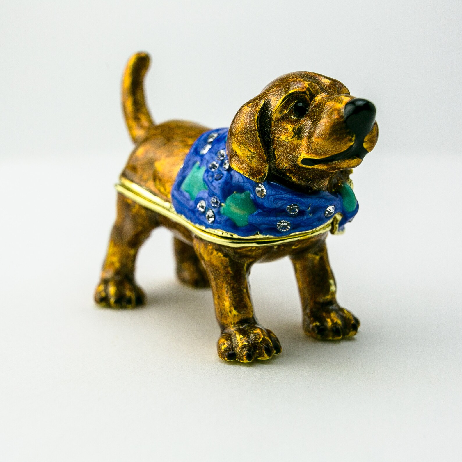 Brown Dog Trinket Box Jewelry Hand-painted Animal Figure House | Etsy