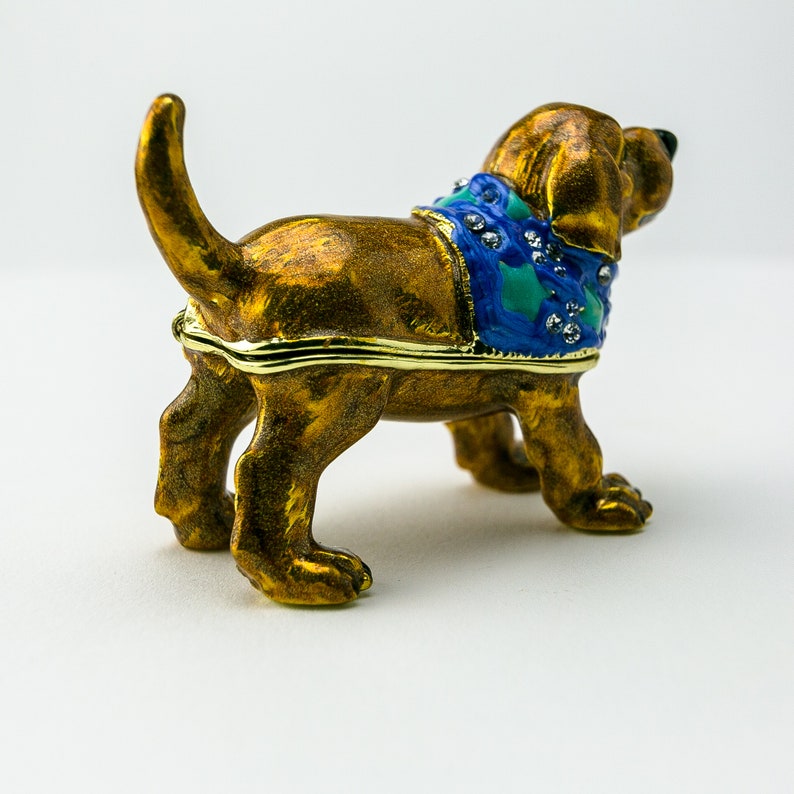 Brown Dog Trinket Box Jewelry Hand-painted Animal Figure House - Etsy