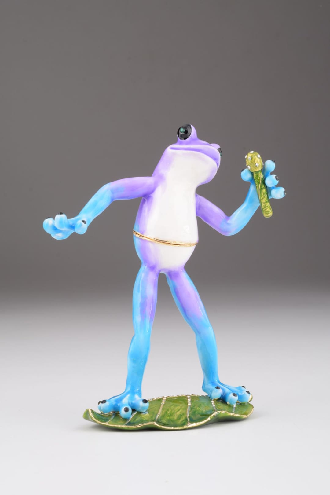 Frog With Microphone Faberge Style Trinket Box Handmade Decorated With ...