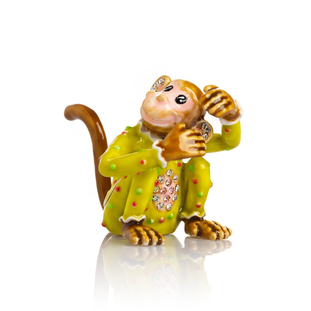 Cute Monkey Waiting for a Hug Faberge Style Trinket Box Handmade by ...