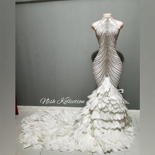 Snowflake Sequin Feather Wedding Reception Prom Pageant | Etsy