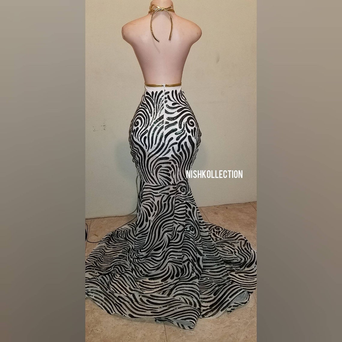 Selena Stella Mermaid Dress Sequin White Gold and Green Open - Etsy