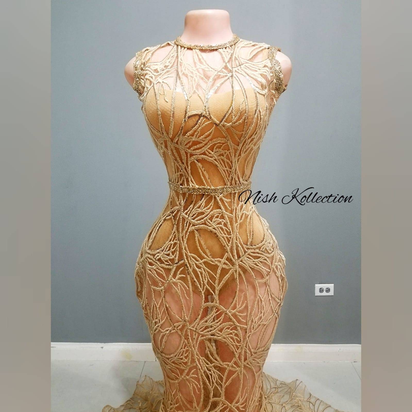 SPIDER WEB GOWN Custom Gold Prom Mermaid Gown/dress Wedding - Etsy