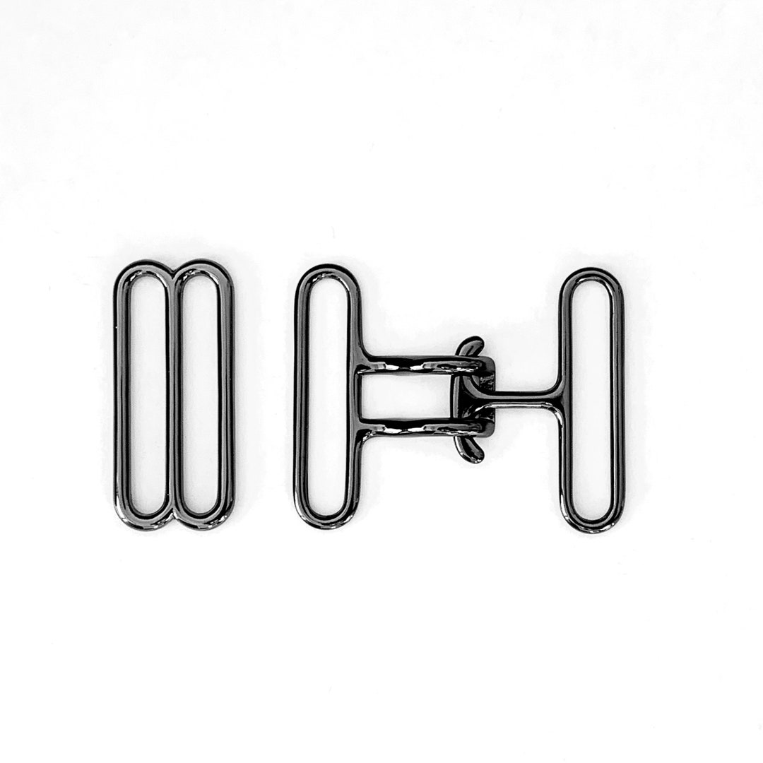 10 Sets of 38mm Cinch Buckle and Slide Set (gunmetal Black Color Finish ...