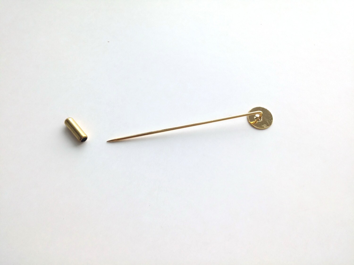 50 Sets of Lapel Pin Hardware , 10mm Flat Glue Pad , 65mm Pin Length ...