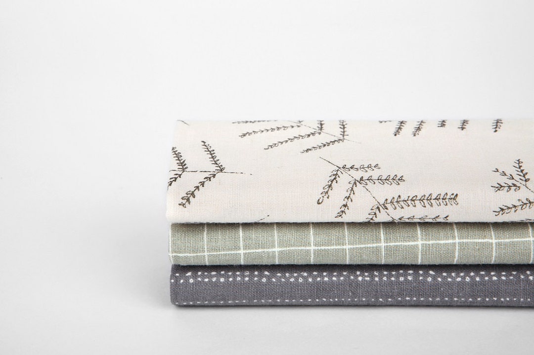 Quarter Fabric Pack Set of 3 Patterns Linen Cotton for Quilting ...