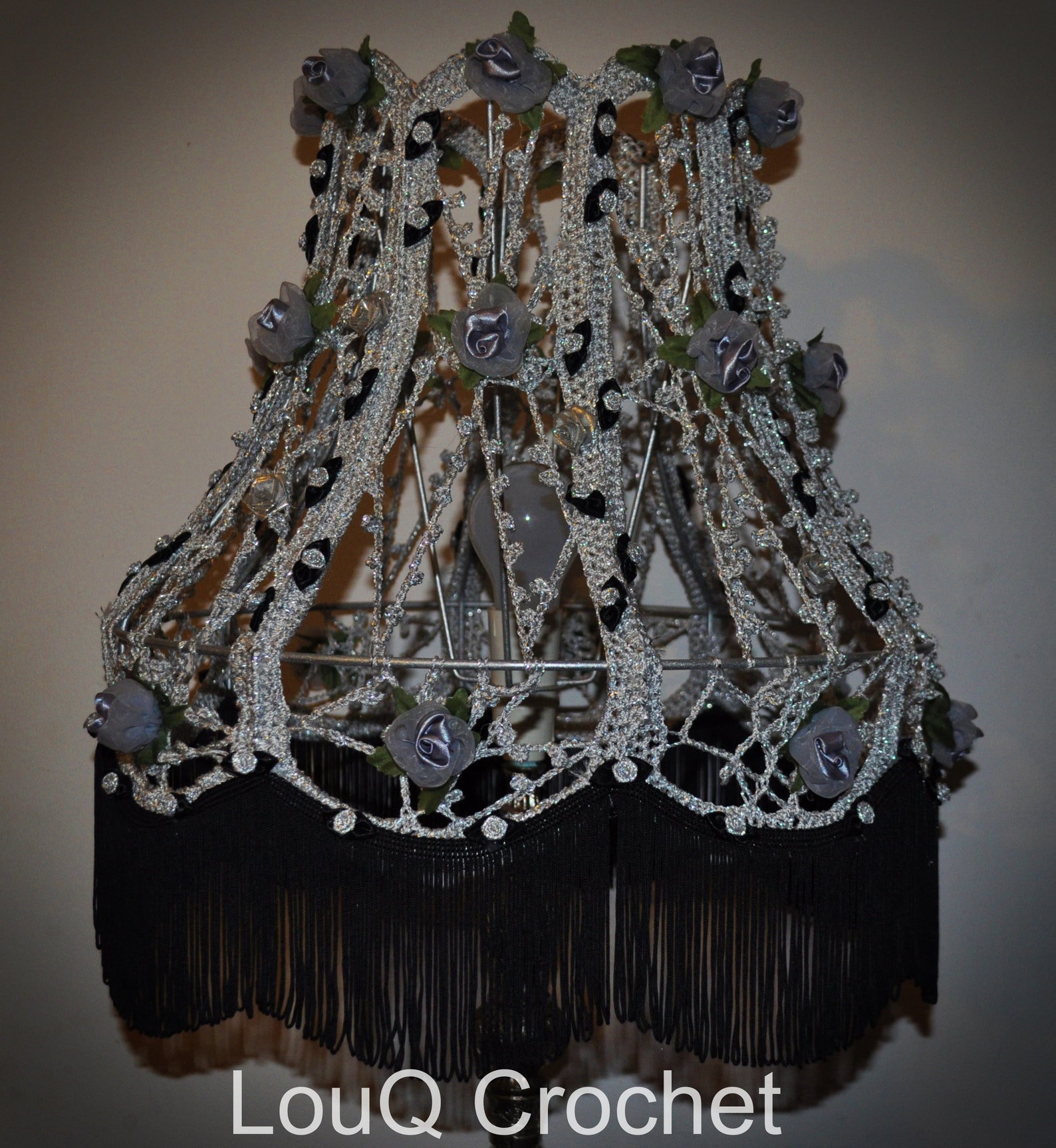 Silver Roses Lampshade - Etsy