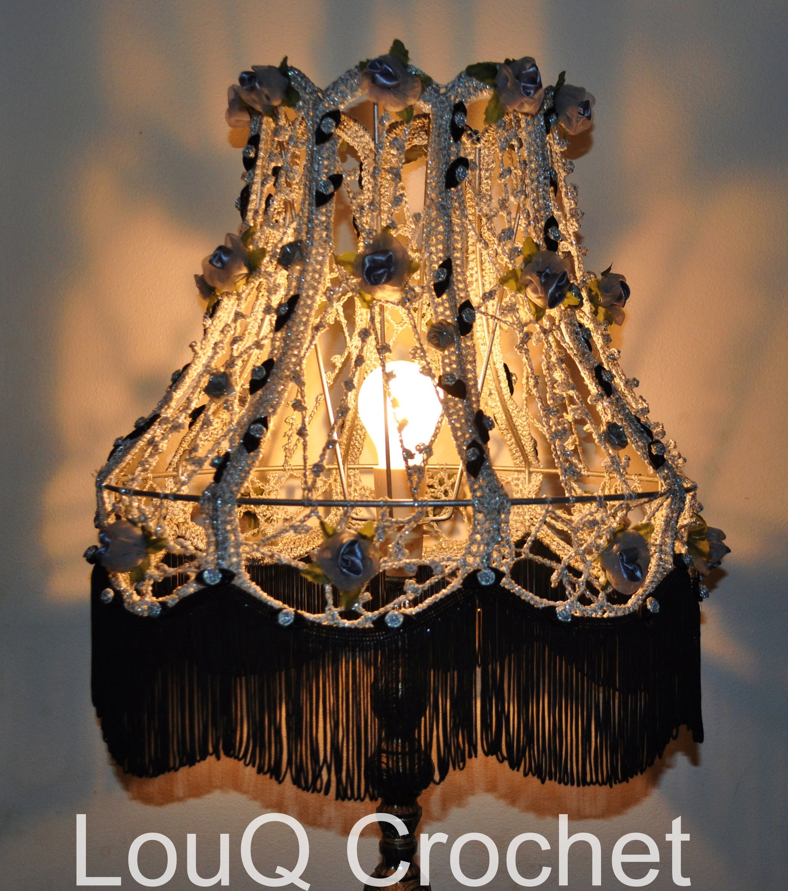 Silver Roses Lampshade - Etsy