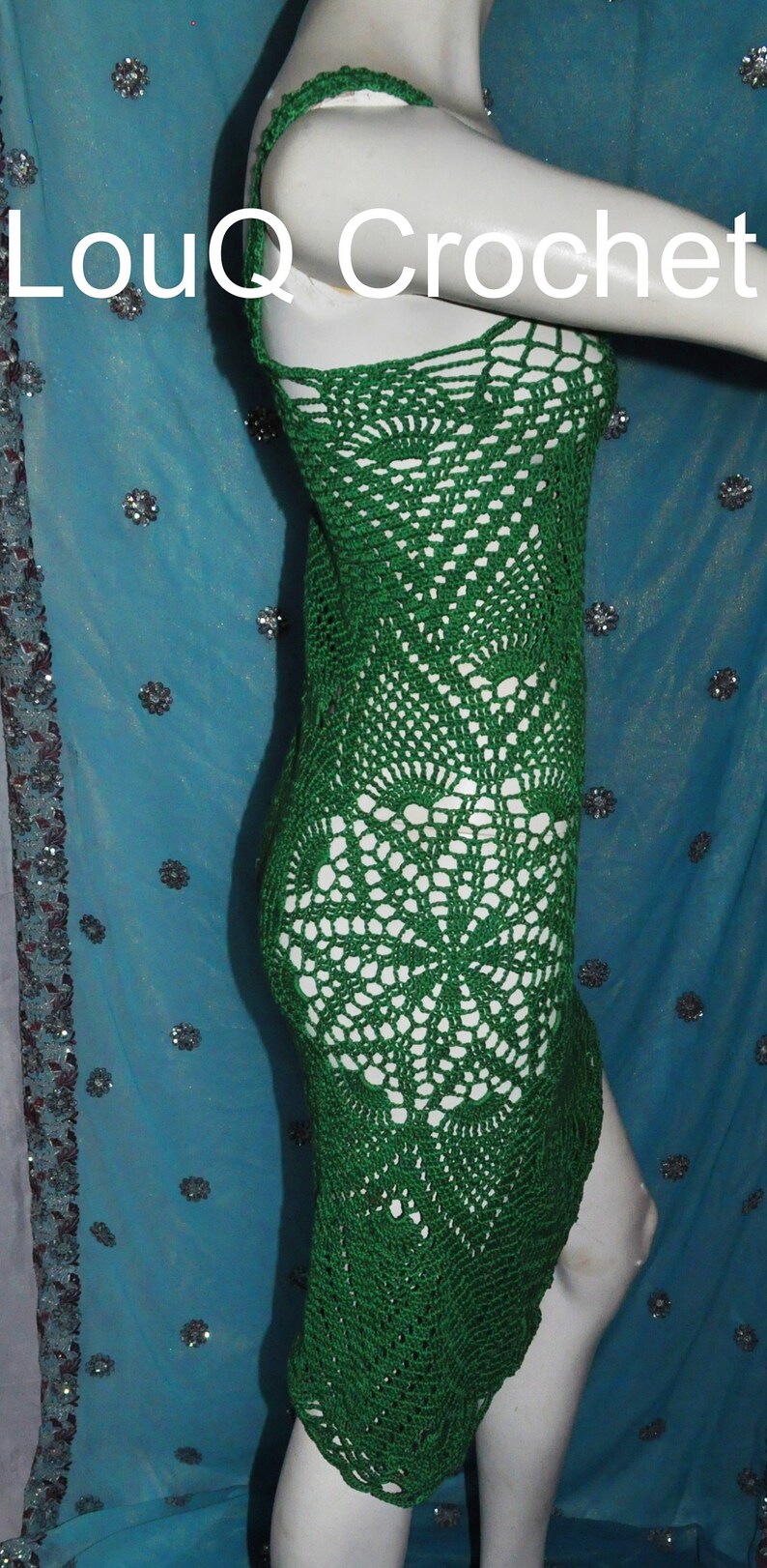 Crochet Green Star Design Dress - Etsy