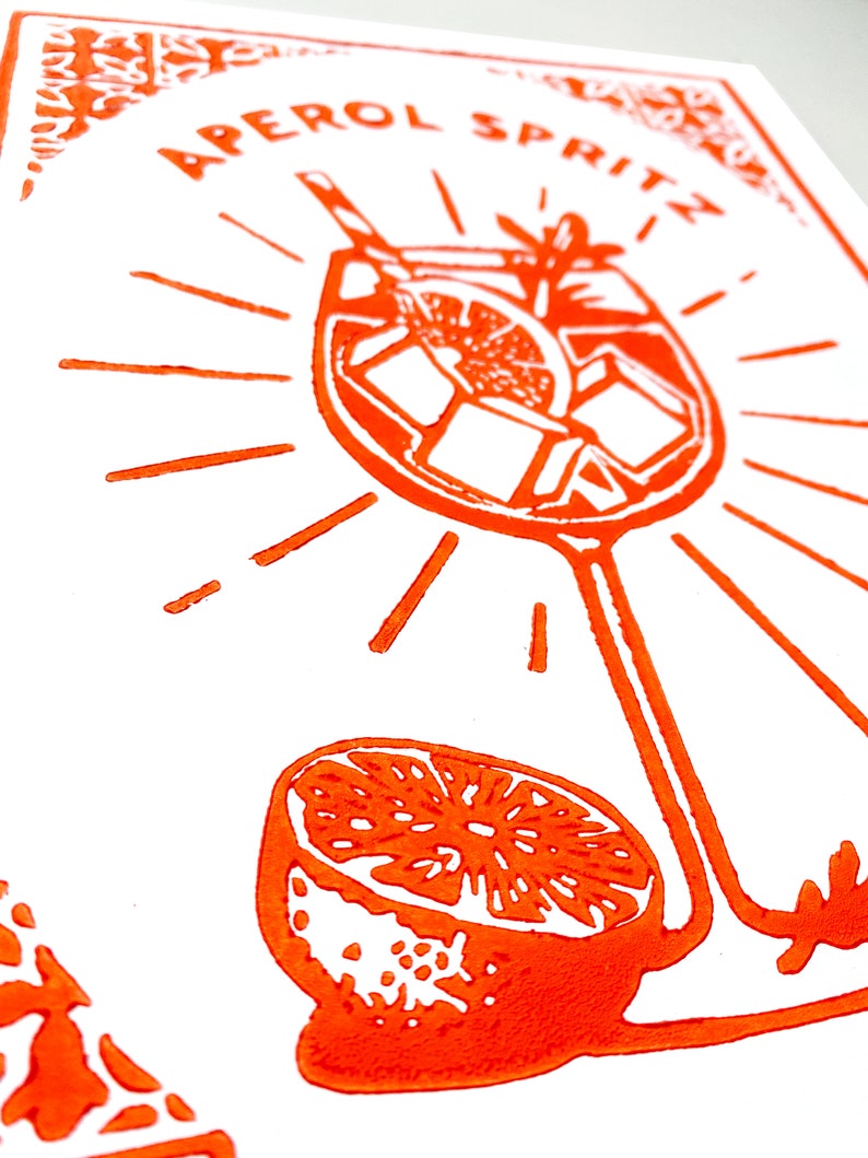 Affiche A4 Aperol Spritz en linogravure Italie retro - Etsy France