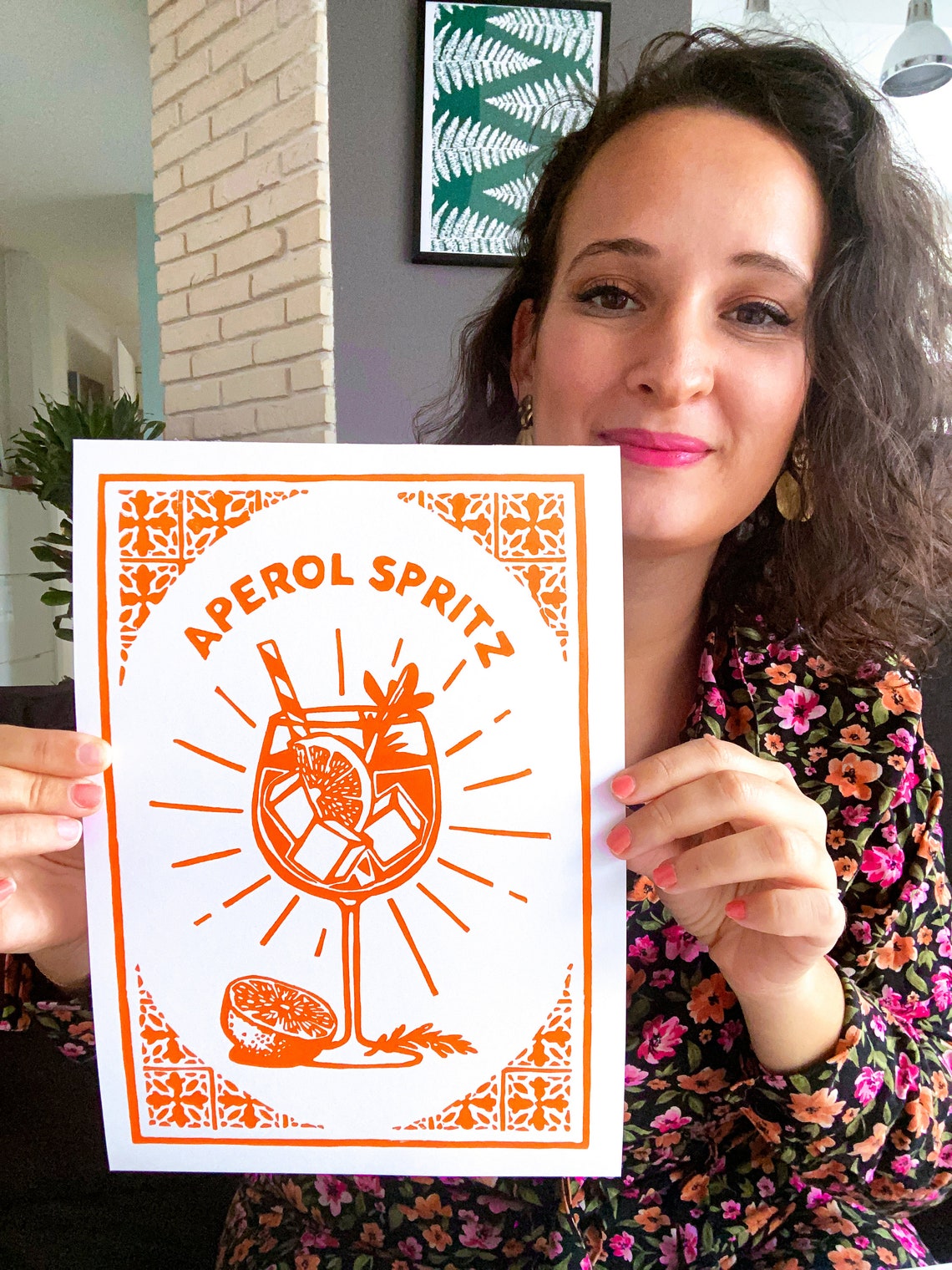 Affiche A4 Aperol Spritz en linogravure Italie retro - Etsy France