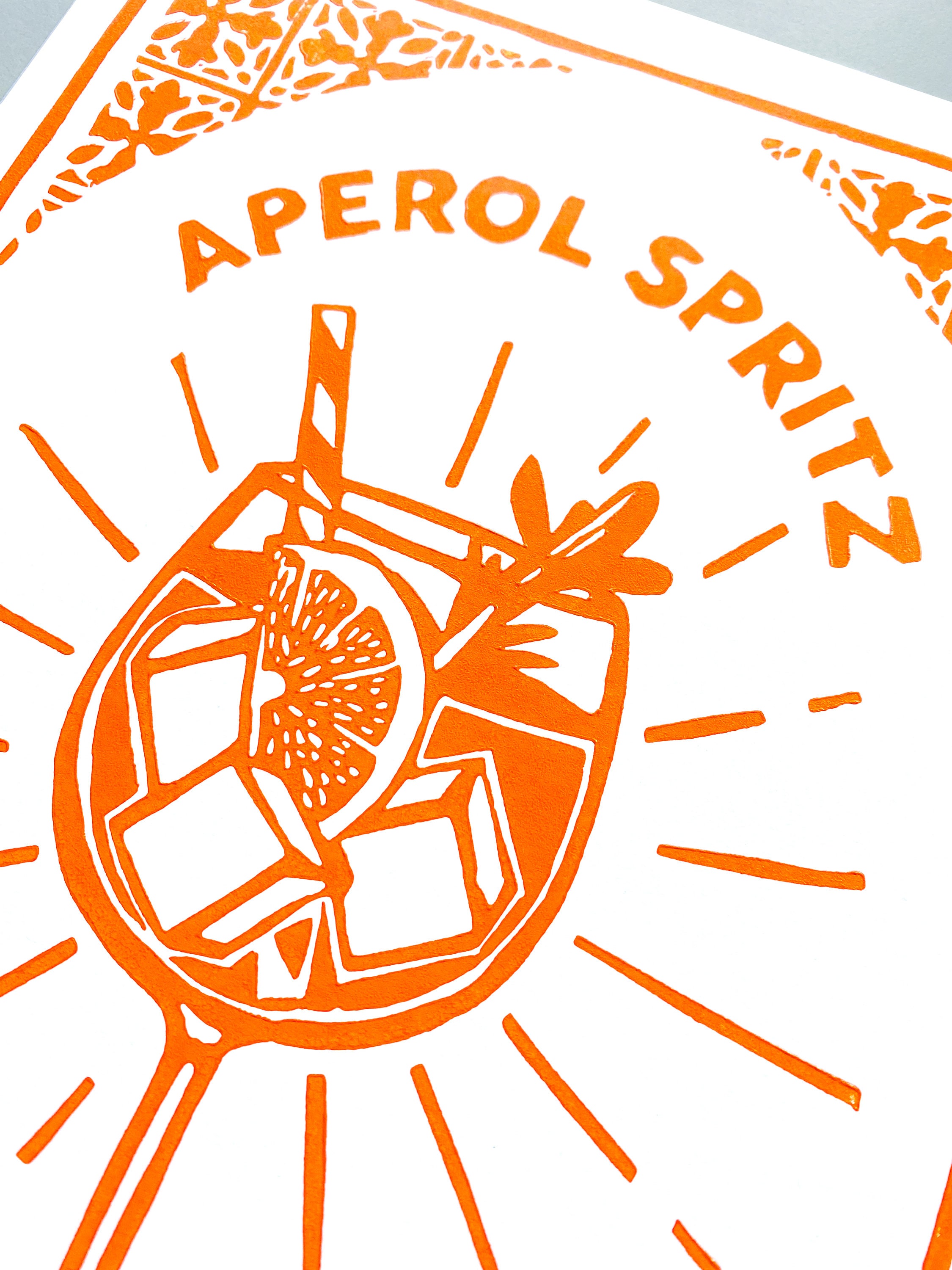 Affiche A4 Aperol Spritz en linogravure Italie retro impression ...