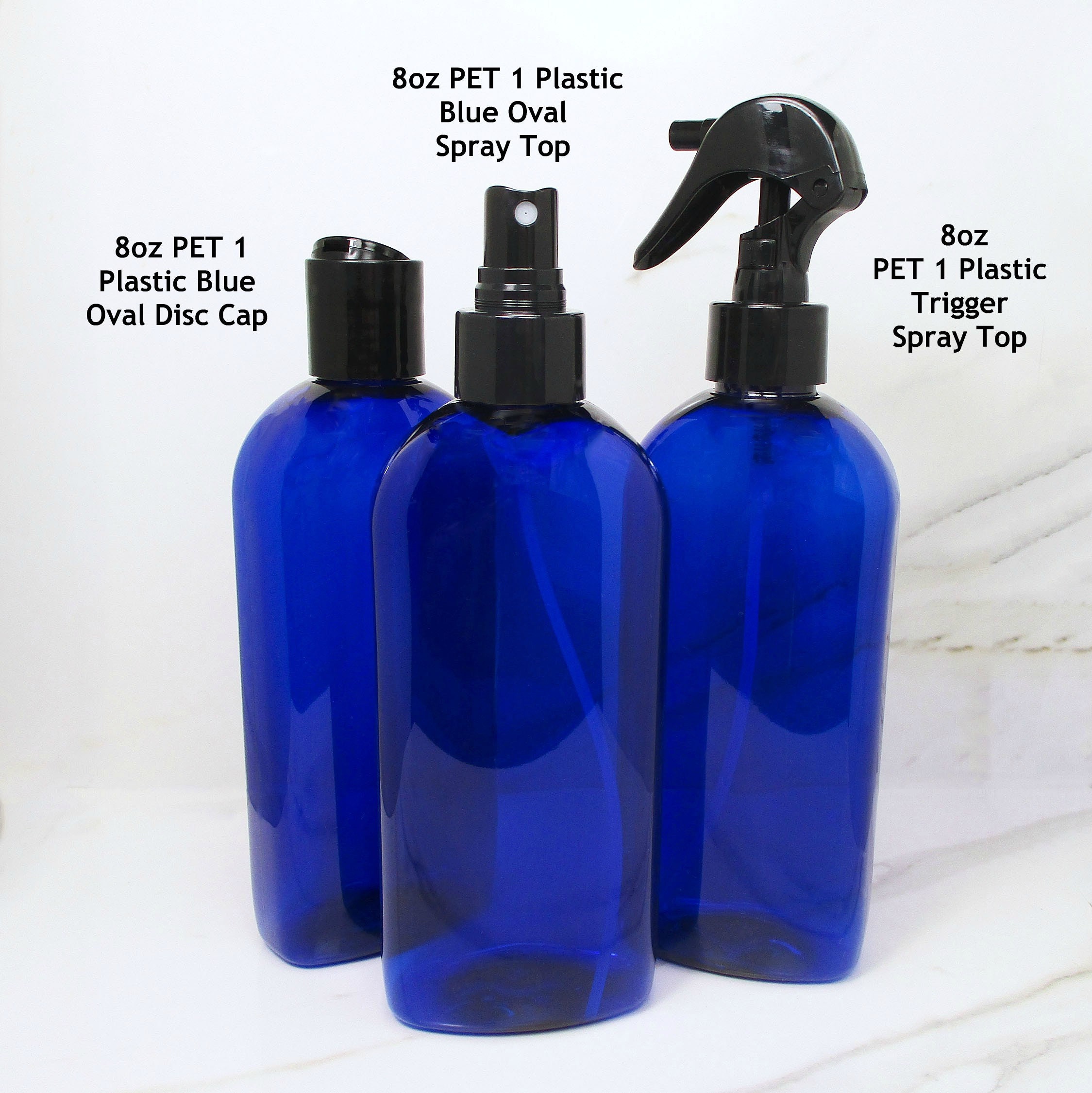 8 Oz Spray Bottles Set of 3 Blue Bottles Dundee Plastic | Etsy