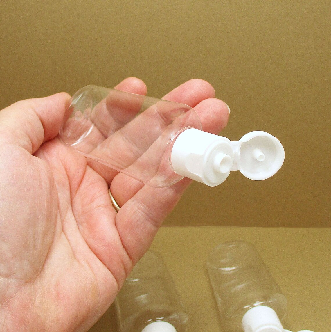 1 oz plastic bottles set of 5 bottles with caps clear | Etsy