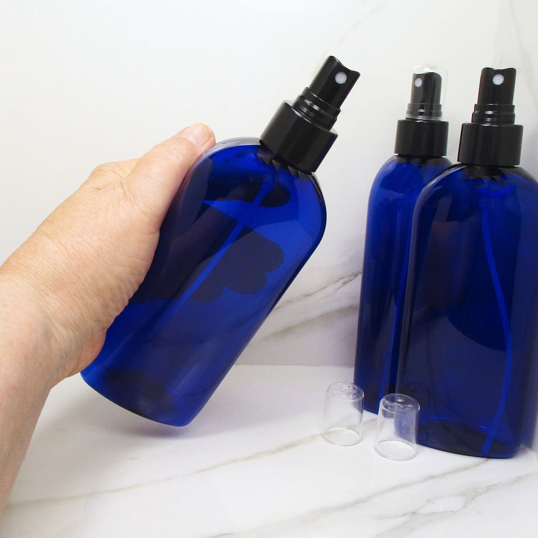 8 Oz Spray Bottles, Set of 3 Blue Bottles Dundee Plastic Bathroom Spray ...
