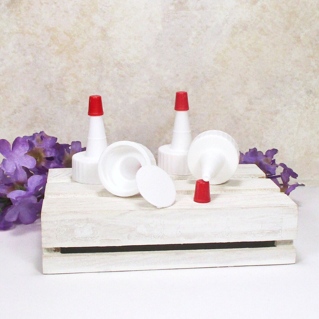 White Yorker Spout Bottle Dispensing Cap Set of 5 Squirt Caps 24 410 ...