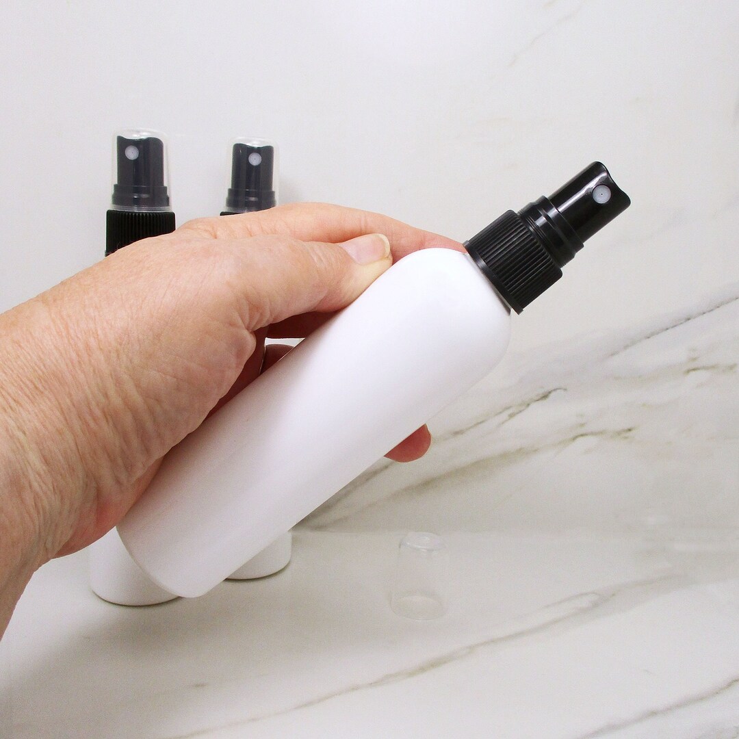 4 Oz Refillable Spray Bottles, Set of 3 White Plastic Bathroom Bottles ...