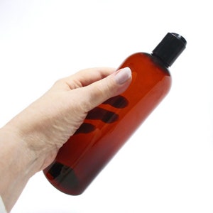 16 Oz Amber Plastic Bottles Set of 2 Bottles Cosmo Round Empty Squeeze ...