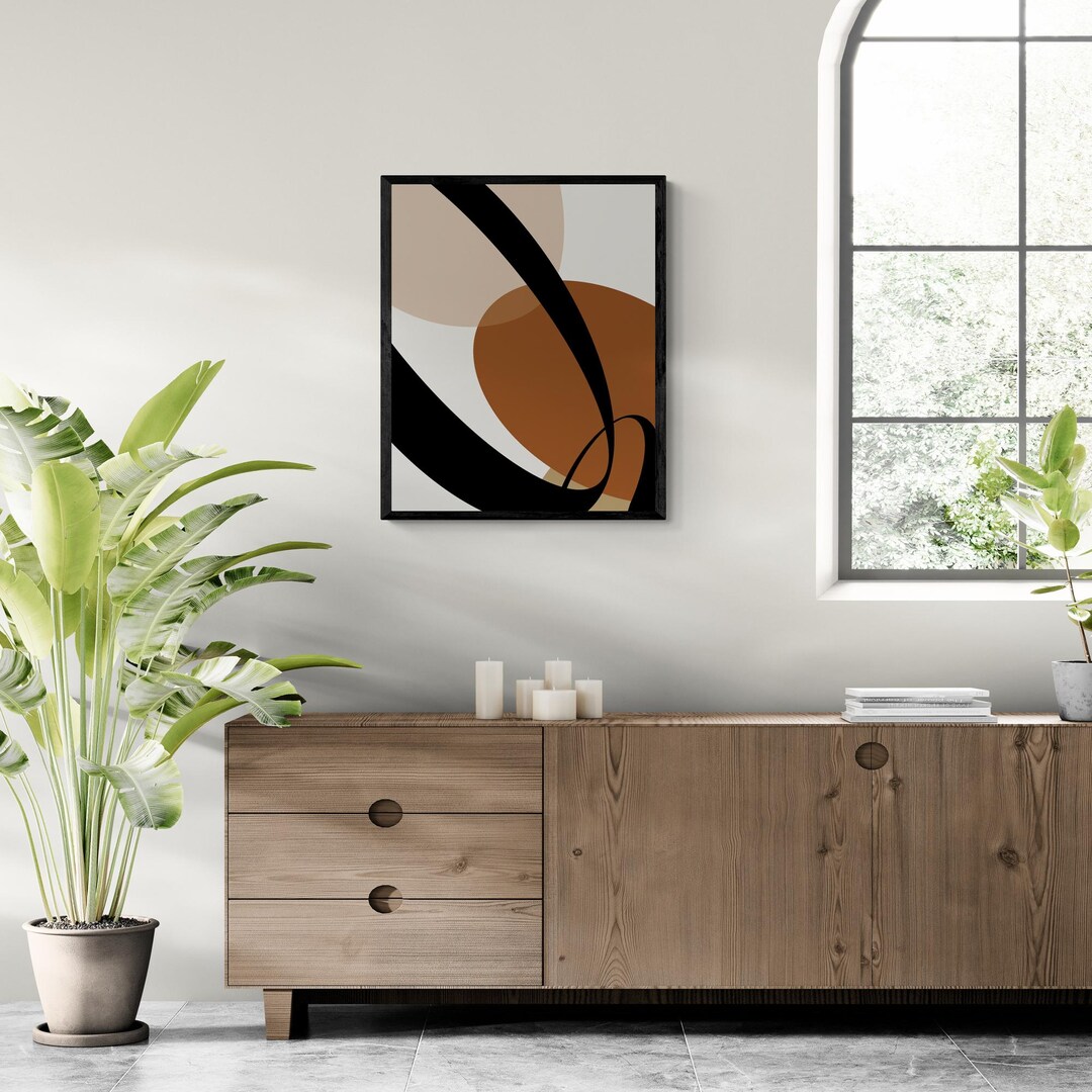 MCM Wall Art, Retro Masculine Wall Art, Vintage Style Abstract Digital ...