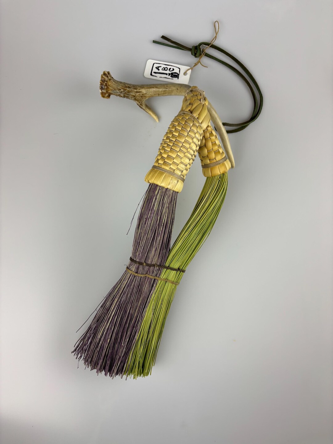 Antler Double Hand Broom Dyed Purple and Green “from the Thumb of ...