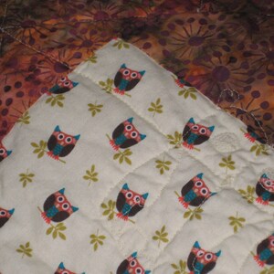 Patchwork Owl Quilt 54x54" Sofa Throw Quilt Picnic Quilt Stadium Quilt ...