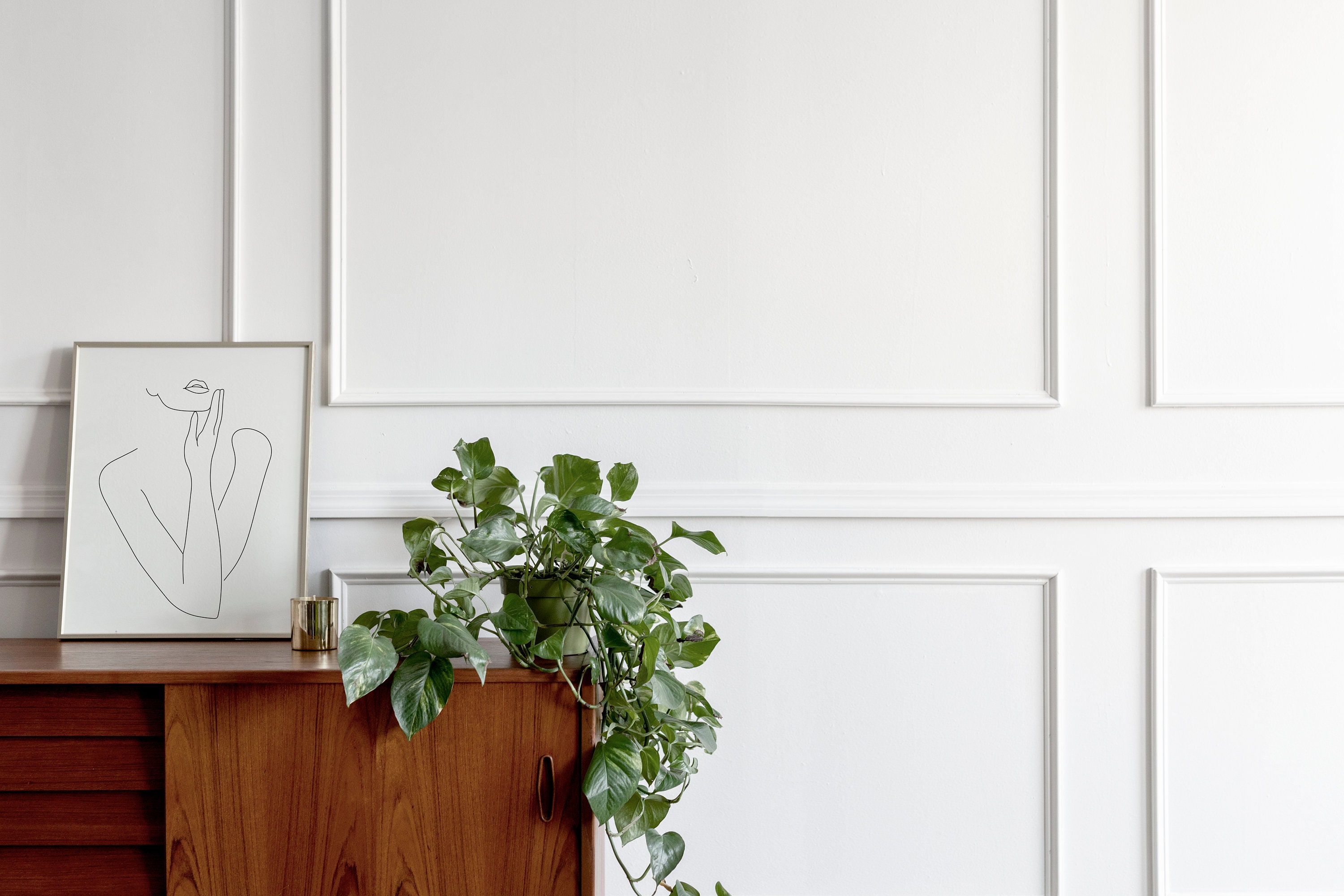 Woman Continuous Line Art Print, Minimalist One Line Wall Home Decor ...