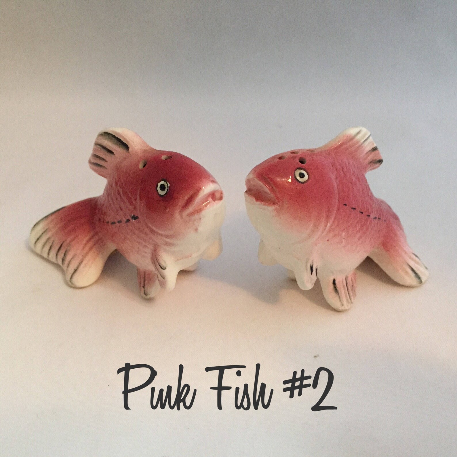 Pink Fish Anthropomorphic Fish Salt and Pepper Shakers Made in - Etsy