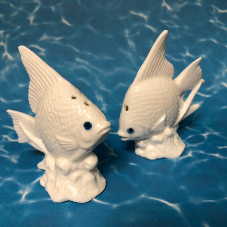 Bone China Angel Fish Salt and Pepper Shakers Made in Japan - Etsy