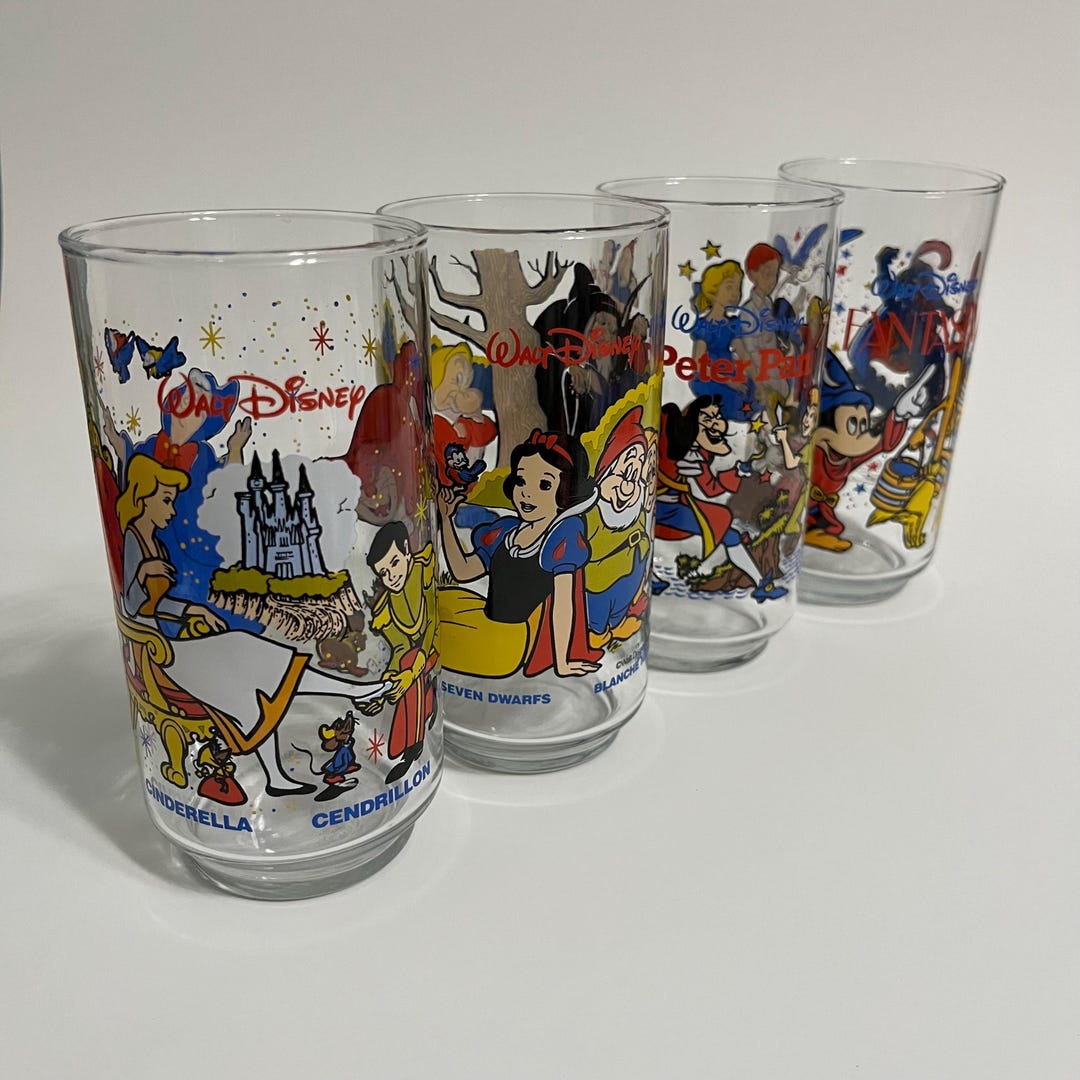 1980s Mcdonald’s Disney Glass Set - Cinderella Snow White Peter Pan ...