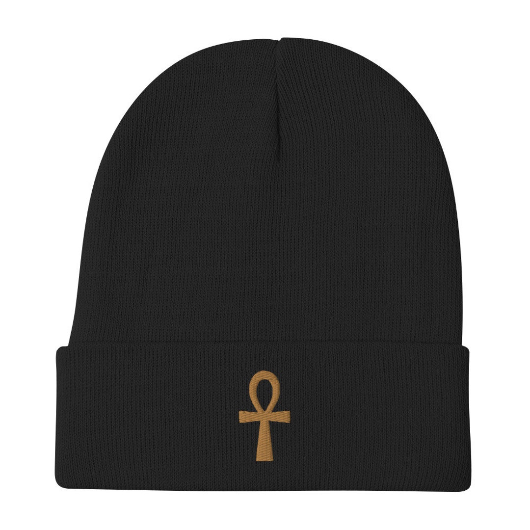 Ankh Egyptian Symbol key of Life Premium Embroidered Beanie Ancient ...