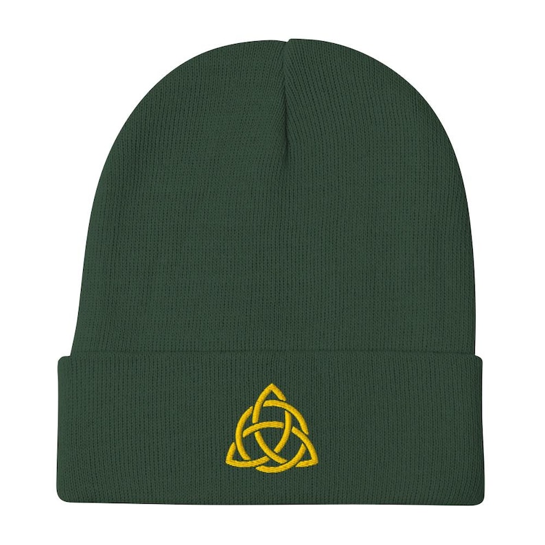 The Celtic Trinity Knot Triquetra - Premium Embroidered Beanie - Sacred ...