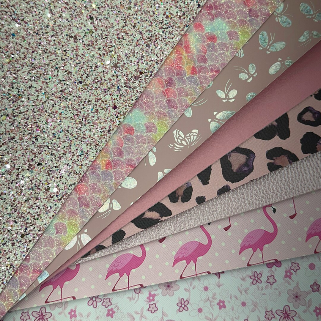 Set of 10 Pink Themed Faux Leather - Etsy