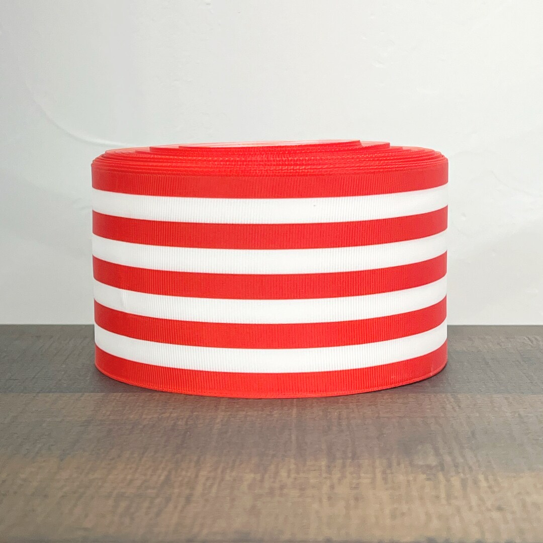3” Wide Red and White Stripe - Etsy
