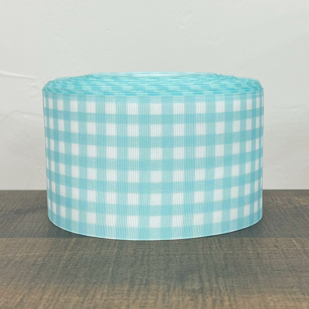3” Light Blue Gingham Check - Etsy