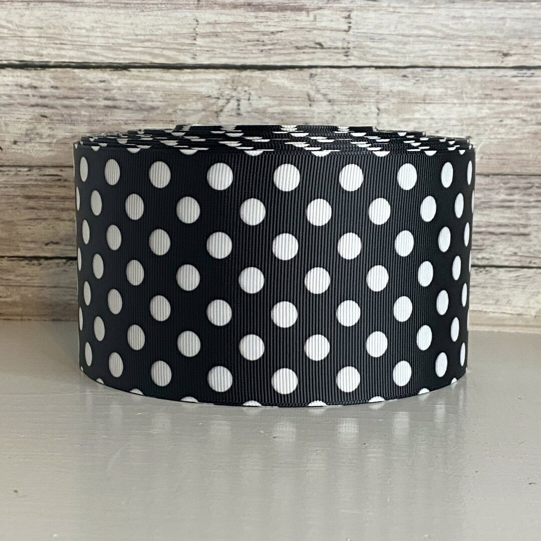 3” White Polka Dots on Black - Etsy