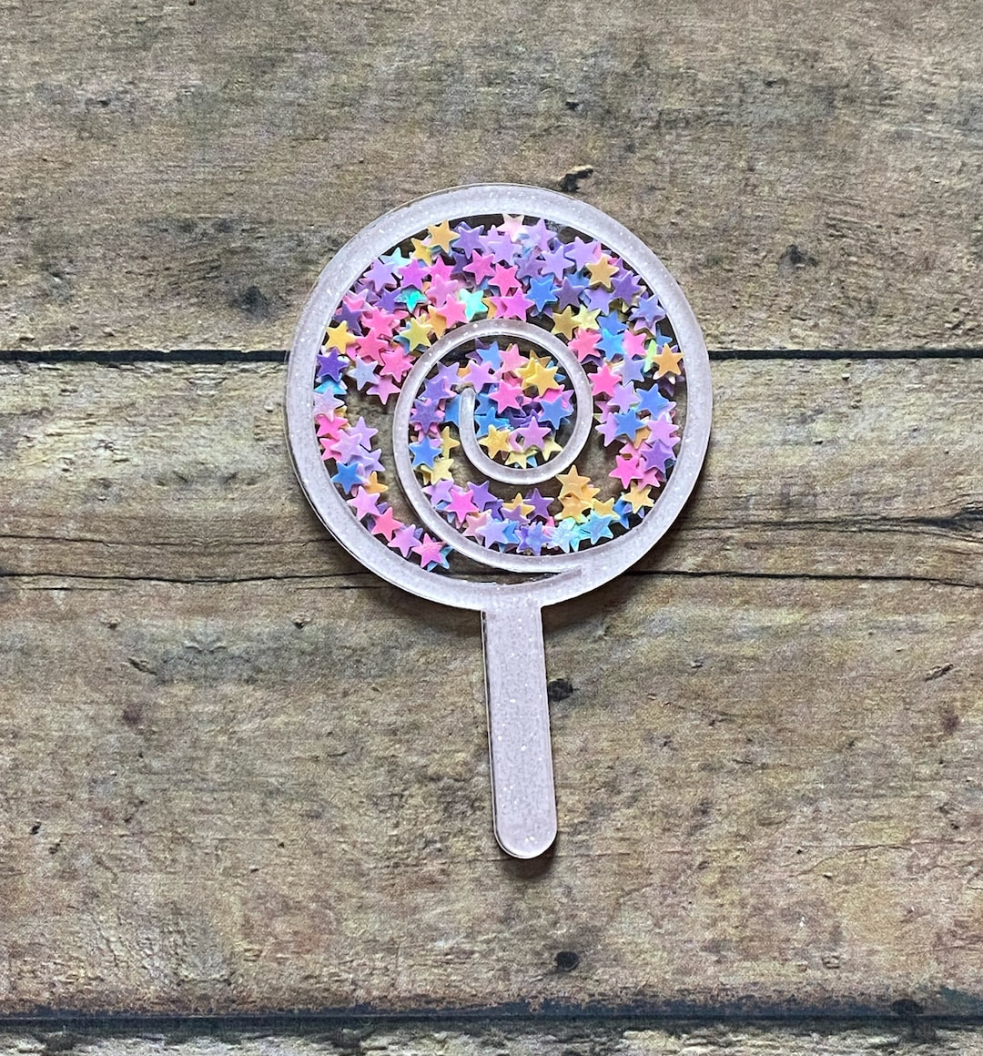 Pink Sparkle Lollipop Shaker - Etsy