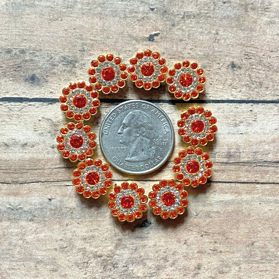 10 Orange Rhinestone Clusters - Etsy