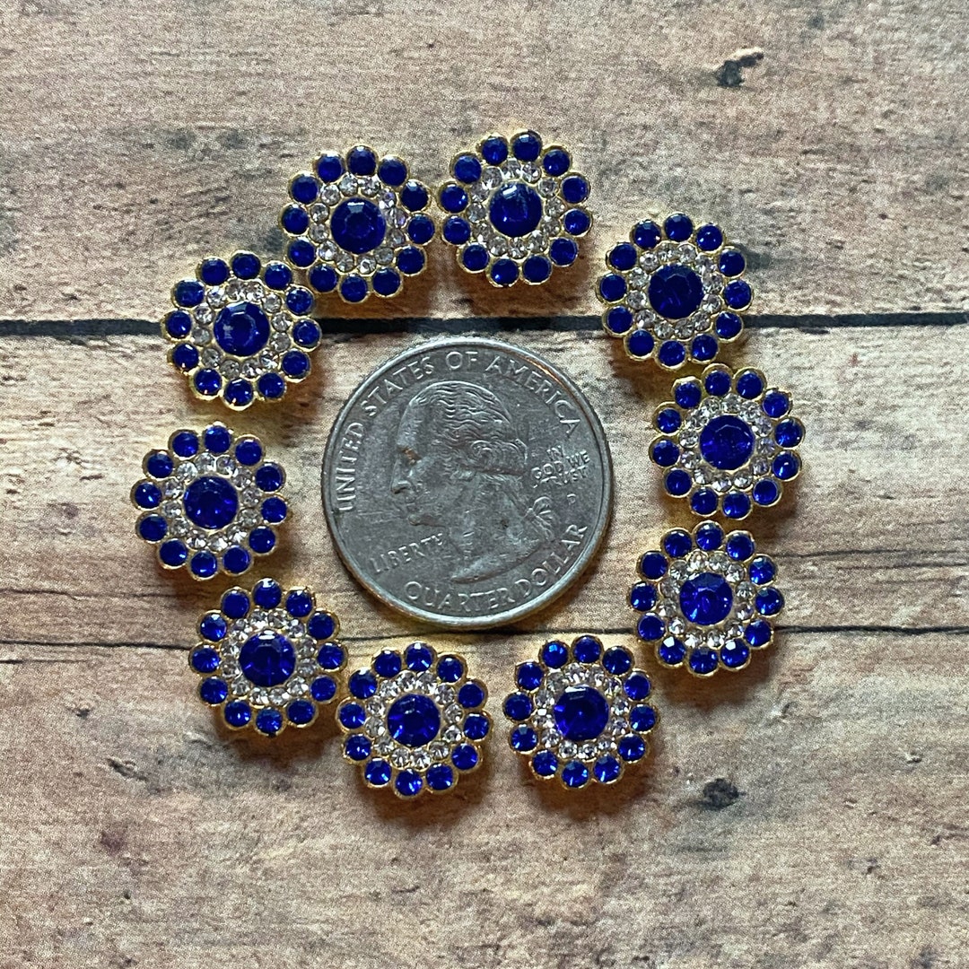 10 Sapphire Rhinestone Clusters - Etsy