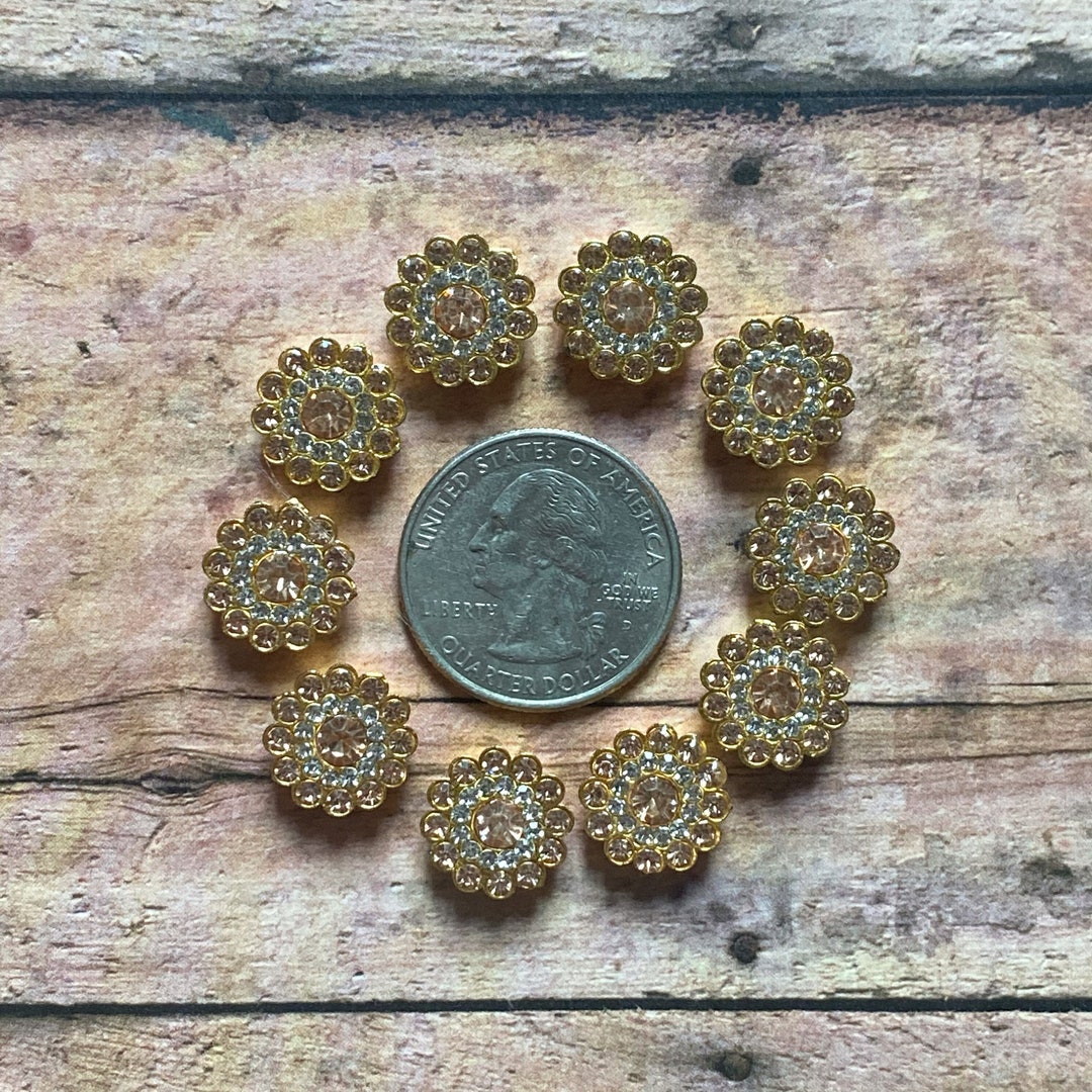 Set of 10 Peach Rhinestone Clusters - Etsy