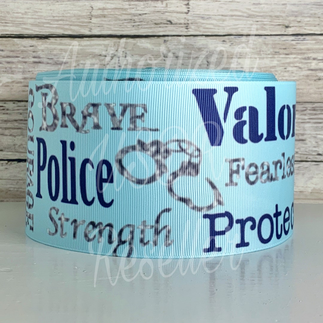 3” Police Worded Light Blue USDR - Etsy