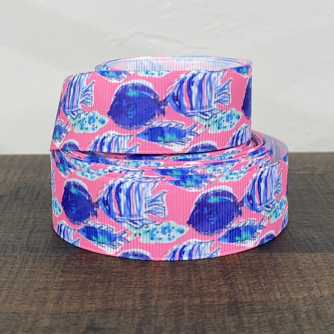 1” Blue Tropical Fish on Pink - Etsy