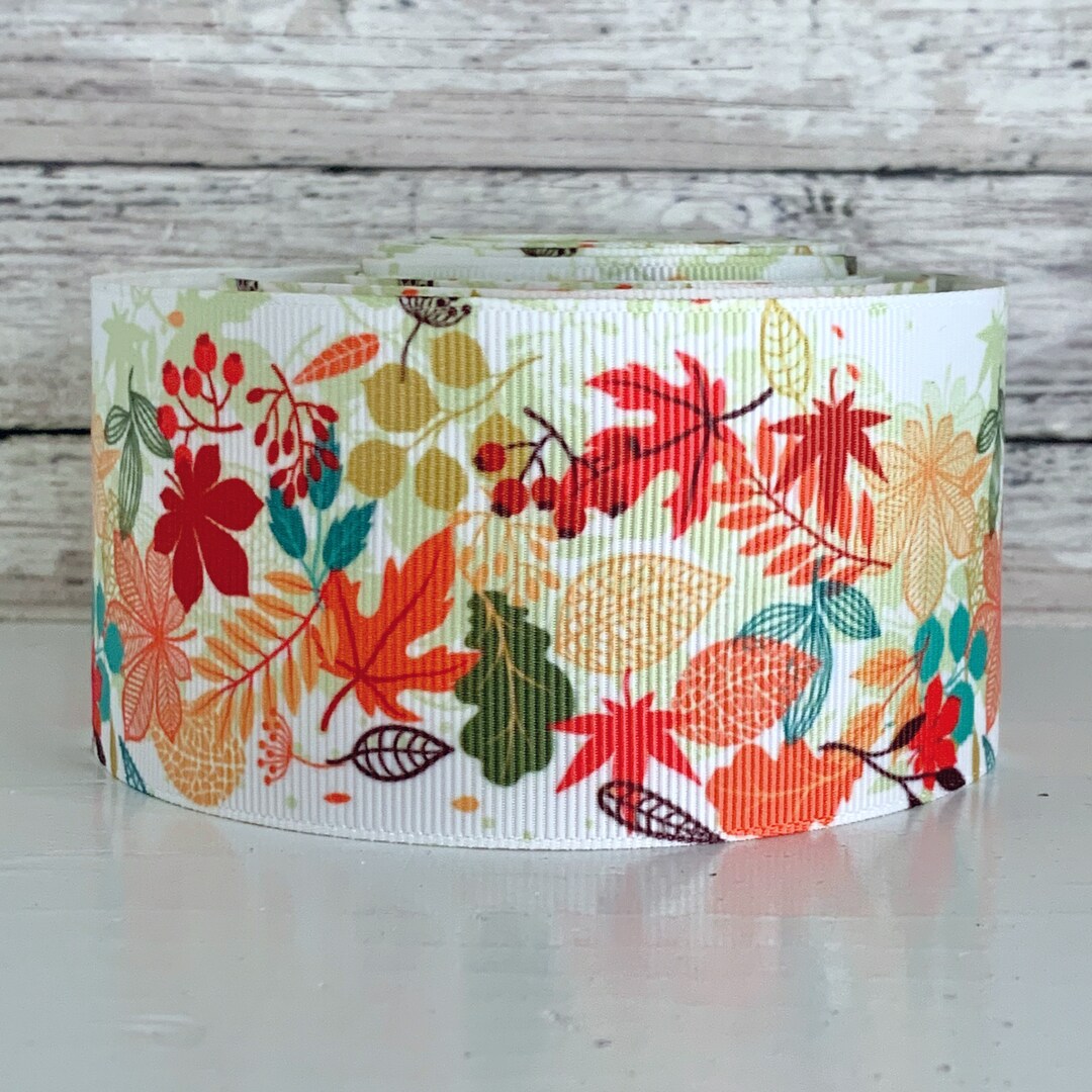 2” Autumn Leaves Ribbon - Etsy