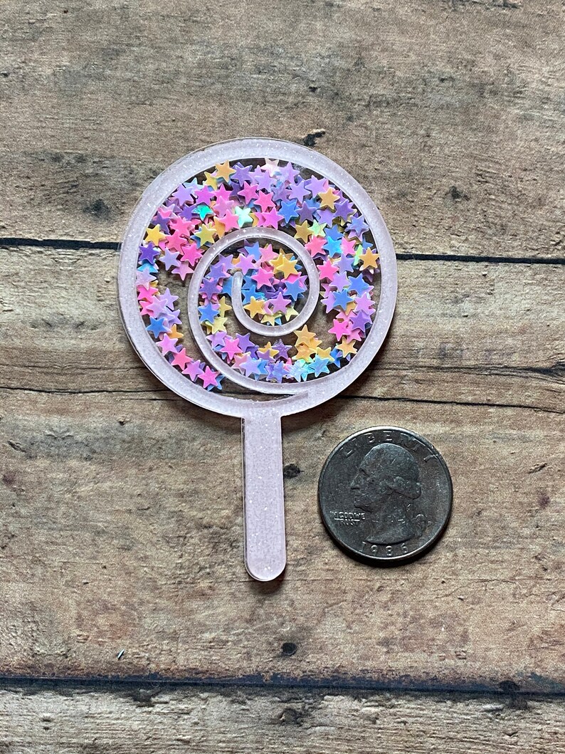 Pink Sparkle Lollipop Shaker - Etsy