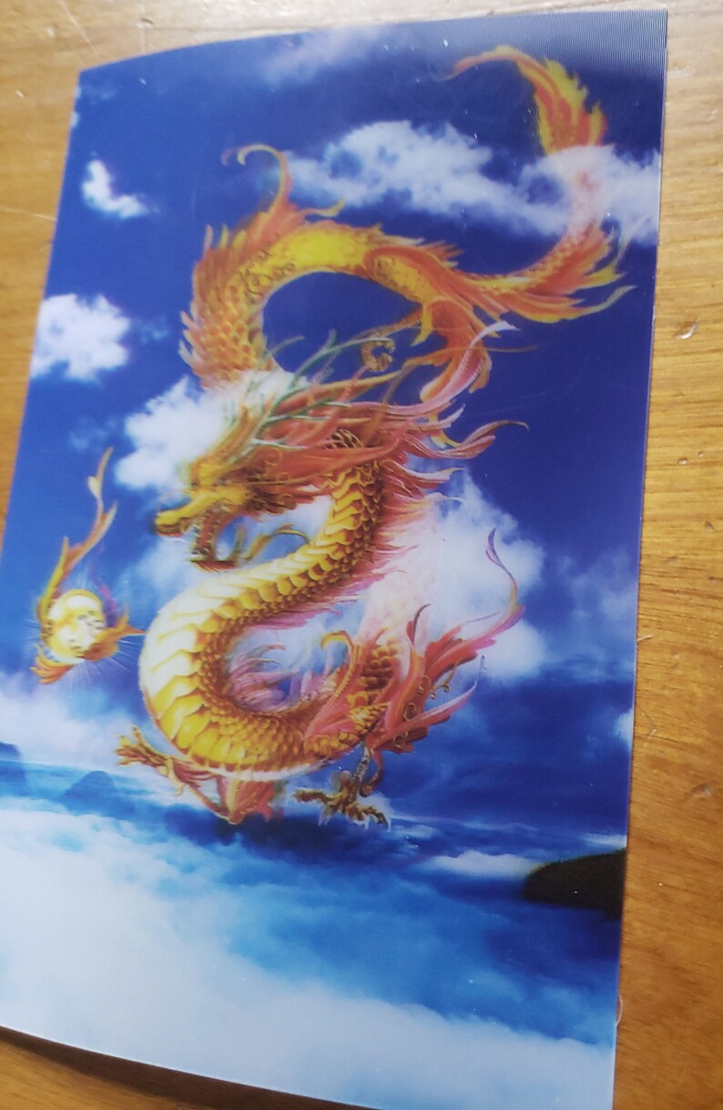 Vintage Hologram 3D Moving DRAGON Picture Lenticular Art, Printed on ...