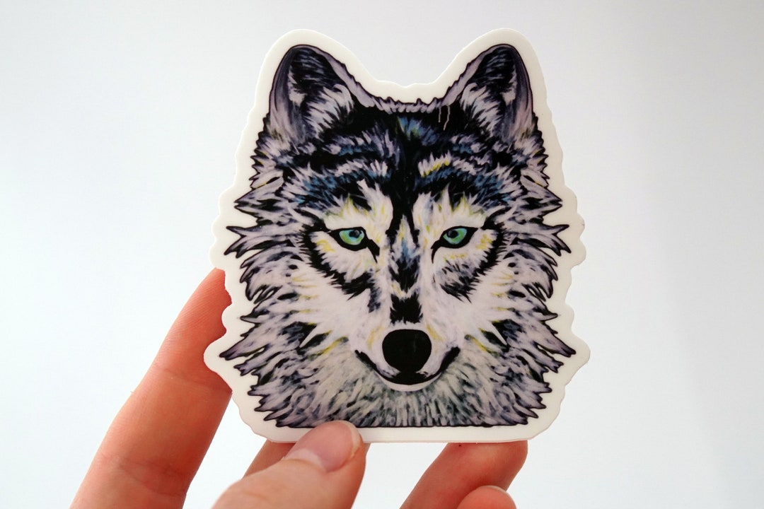 Wolf Sticker, Durable Waterproof Vinyl Art Stickers, Use on Laptop ...