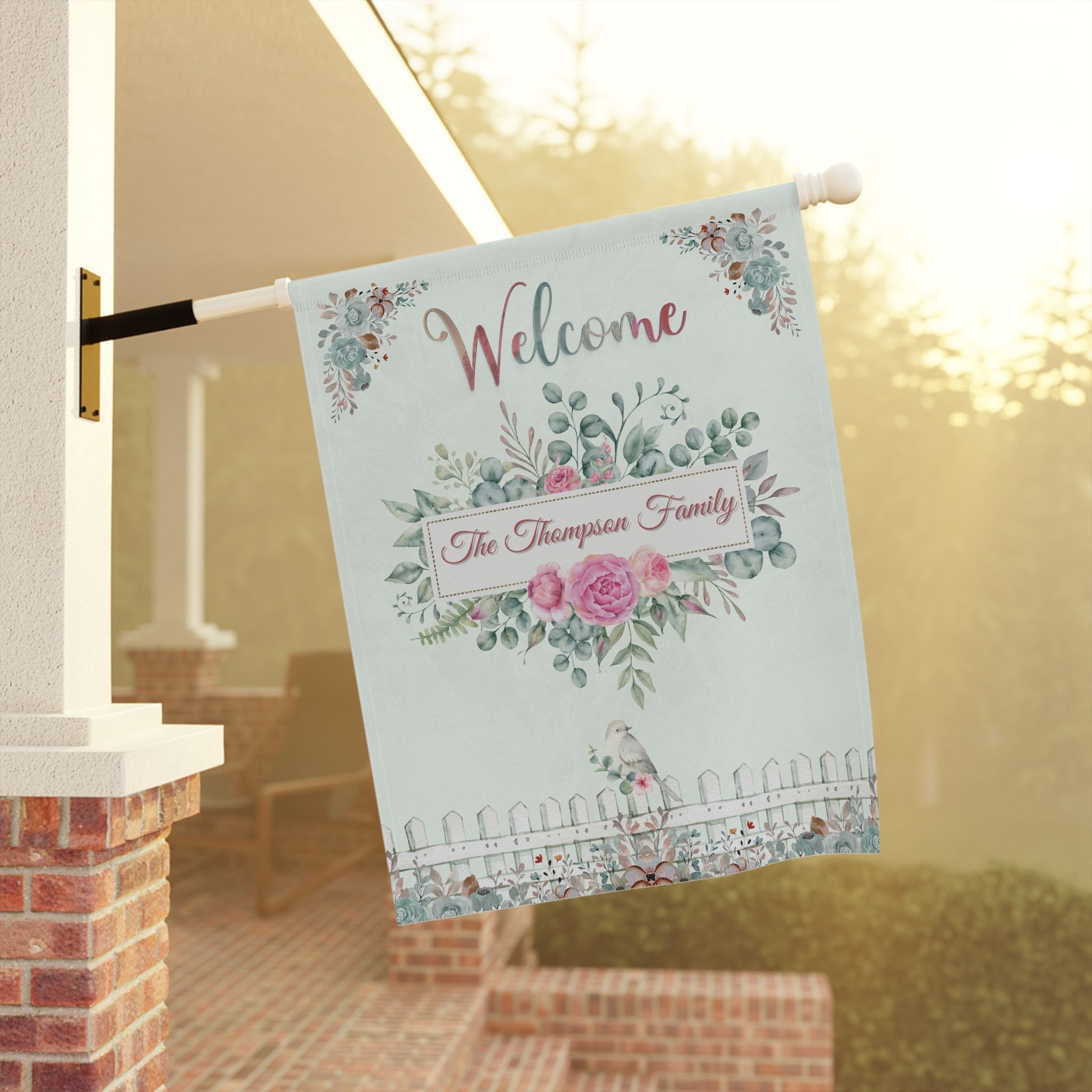 Springtide Welcome Banner, Custom House Garden Banner Personalized ...